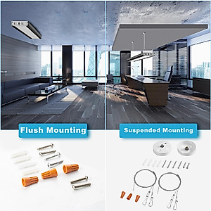 Lightdot 4FT-5IN LED Wraparound Shop Lights,100-277v Linkable,50W 4FT LED Light Fixtures for Garage Workshop Supermarket,7000LM [Eqv. 400W] 5000K Black&White,Flush and Hanging Mouting Available-1Pack