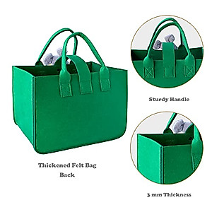 CXDBXD Gift Bags 11.8x7.8x7inch Reusable Lightweight Foldable Big Gift Bag Storage Creative Felt Gift bags for Kids Birthday Gift, Woman Stylish Shopping Party Travel Bag (Green)