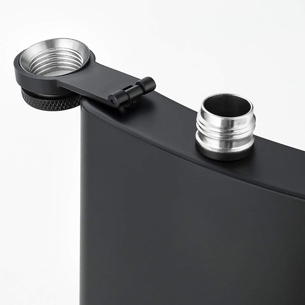 YFS 12 Oz Hip Flask for Liquor Matte Black Stainless Steel Leakproof with Funnel, Great Gift Idea Flask