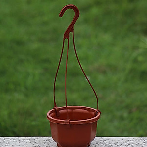 YARDWE Hanging Planter Balcony Orchid Pot: 10pcs Indoor Flower Basket Hanger Brown Succulent Pot Garden Flower Bonsai Container