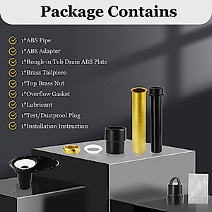 Dooeant Freestanding Bathtub Drain Rough-in Kit, Freestanding Tub Drain Kit for Freestanding Bathtu, with ABS Pipe and Brass Pipe, with CUPC Certification