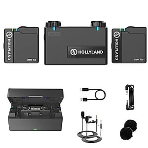 Hollyland Lark 150 Wireless Dual Microphone System,2.4GHz Digital Wireless Transmission with Charging Case