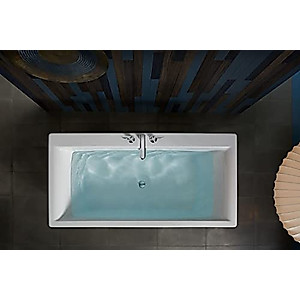 KOHLER K-6367-0 Stargaze 72-Inch x 36-Inch Freestanding bath with fluted shroud and center drain, White