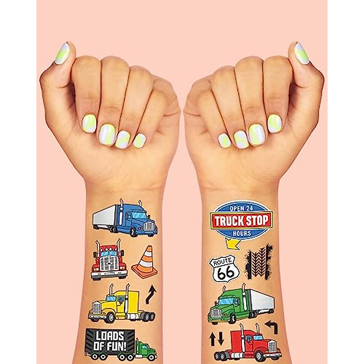 xo, Fetti Truck Car Party Temporary Tattoos - 48 Silver Foil Styles | Truck Birthday Party Supplies, Boys Pick Up Truck Party Favors, Car Temp Tats, Arts and Crafts