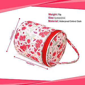 Qukou Yarn Storage Portable Bag, Knitting Bag, Small Size Knitting Projects Organizer for Yarns, Zipper Storage Bag（Taraxacum mongolicum）