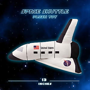 Dazmers 10” Stuffed Space Shuttle and Astronaut Plush Soft and Cuddly Plush Space Shuttle Toy for Kids –Birthday Gift for Boys Girls, Toddlers Pretend Role Play