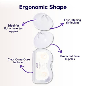 Next 9 Months Nipple Shields – Nipple Shields for Nursing with Carry Case – BPA-Free Silicone Breast Shields for Nursing – Nipple Covers for Breastfeeding, Latch Difficulties – Protect Sore Nipples