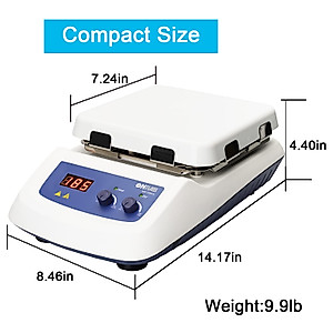ONiLAB 8050122211 550C Magnetic Hotplate Stirrer Max Heating Temperature to 550℃ Speed 1500rpm, White, Glass Ceramic