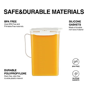 LocknLock Aqua Fridge Door Water Jug with Handle BPA Free Plastic Pitcher with Flip Top Lid Perfect for Making Teas and Juices, 2 Quarts, Ivory