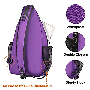 MOSISO Sling Backpack, Multipurpose Crossbody Shoulder Bag Travel Hiking Daypack, Ultra Violet, Medium