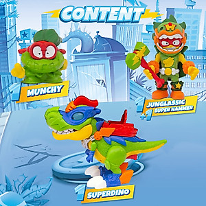 SUPERTHINGS RIVALS OF KABOOM Superdino H-Rex, Jointed Dinosaur Hero Lights and Sounds, Includes 1 Kazoom Kid and 1 SuperThing