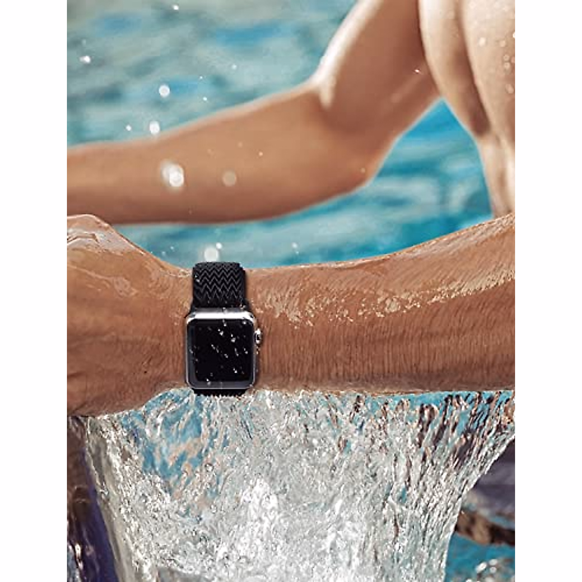 GBPOOT 5 Packs Nylon Stretch Band Compatible with Apple Watch Band,Adjustable Soft Sport Breathable Loop for Iwatch Series 8/7/6/5/4/3/2/1/SE,38mm 40mm 41mm,06 Color