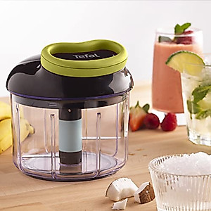 Tefal K13210 Black, Green, Transparent Manual Food Chopper (Black, Green, Transparent, Stainless Steel, 0.9 L, China, 850 g, 140 mm)