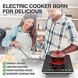 VBGK Electric Ceramic Cooktop, Electric Stove Top with Touch Control, 9 Power Levels, Kids Lock & Timer, Hot Surface Indicator, Overheat Protection,110V Induction Cooktop