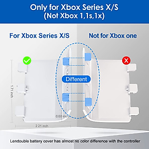 Battery Cover for Xbox Core Controller, Universal Replacement Battery Back Door Lid for Xbox Series X & Wireless Controller Black White, 4Pcs Batteries Caps Shell Repair Part for Xbox Series S Remote