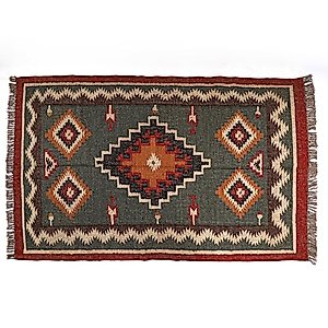 Handmade Jute Area Rug for Bedroom Living Room, Hallway Custom Size, Multicolor Boho Kilim Rug (10x14 feet)