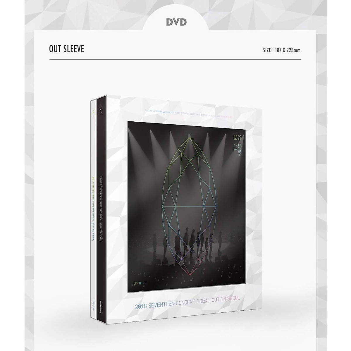 GENIE MUSIC Seventeen - 2018 Seventeen Concert Ideal Cut in Seoul DVD 3Discs+152p Photobook+On Pack Poster+1Sticker+1Photocard+Double Side Extra Photocards Set