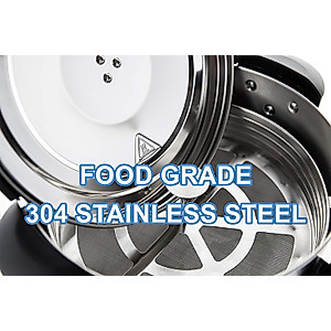 SYBO 2024 UPGRADE SR-CP-50B Commercial Grade Stainless Steel Percolate Coffee Maker Hot Water Urn for Catering, 50-Cup 8L, Silver