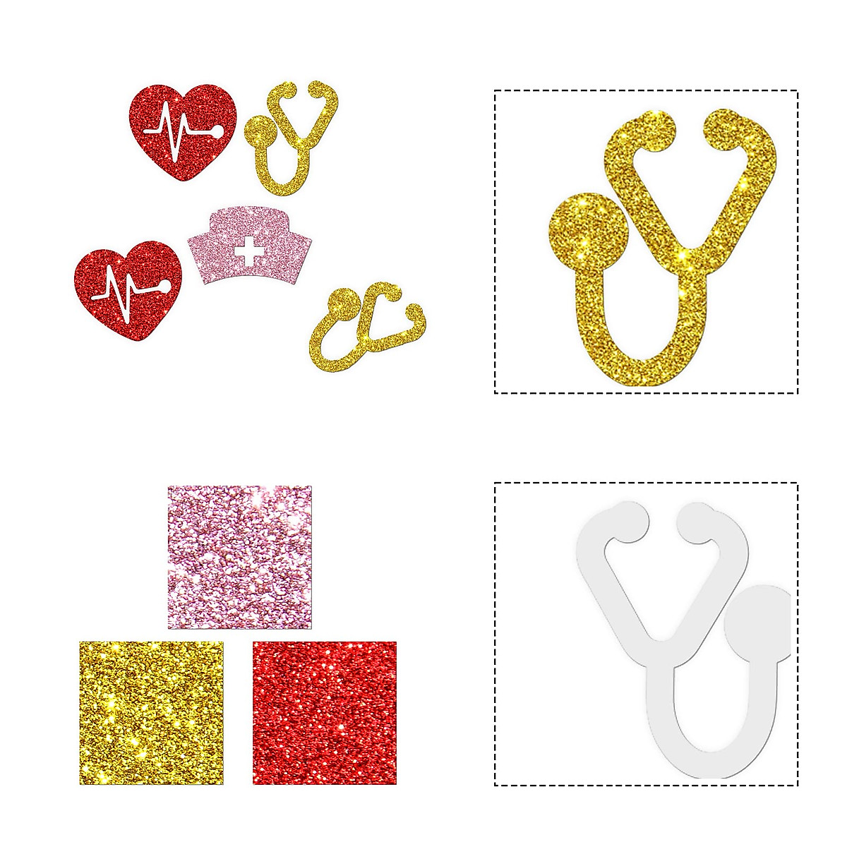 Ambishi 120pcs Glitter Nurse Graduation Confetti, Congrats Nurse/Doctor Grad Party Table Decoration, Nursing/Medical School Party Table Decoration, Class of Graduation Party Scatters