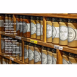 OfficeGear Yellow Shelf Edge Labels [168 Pack] 38x105mm Printable A4 Card 14 Perforated Labels/Sheet for Retail Barcodes, Price Stickers, Point of Sale, Product Info, Shelf Promotions Incl Template