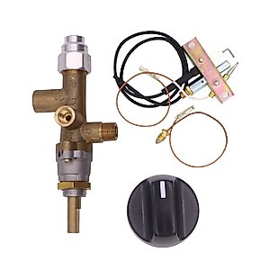 METER STAR Propane Fire Pit Main Control Brass Safety Valve,Gas Room Heater Pilot Burner Assembly Parts Thermocouple Safety Device Ignition Component Pilot Assembly Kit