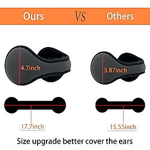 Winter Men Earmuffs, Big Size Foldable Polar Fleece Ear Warmers Women Adjustable Ear Muffs for Outdoor Activities (Brown)