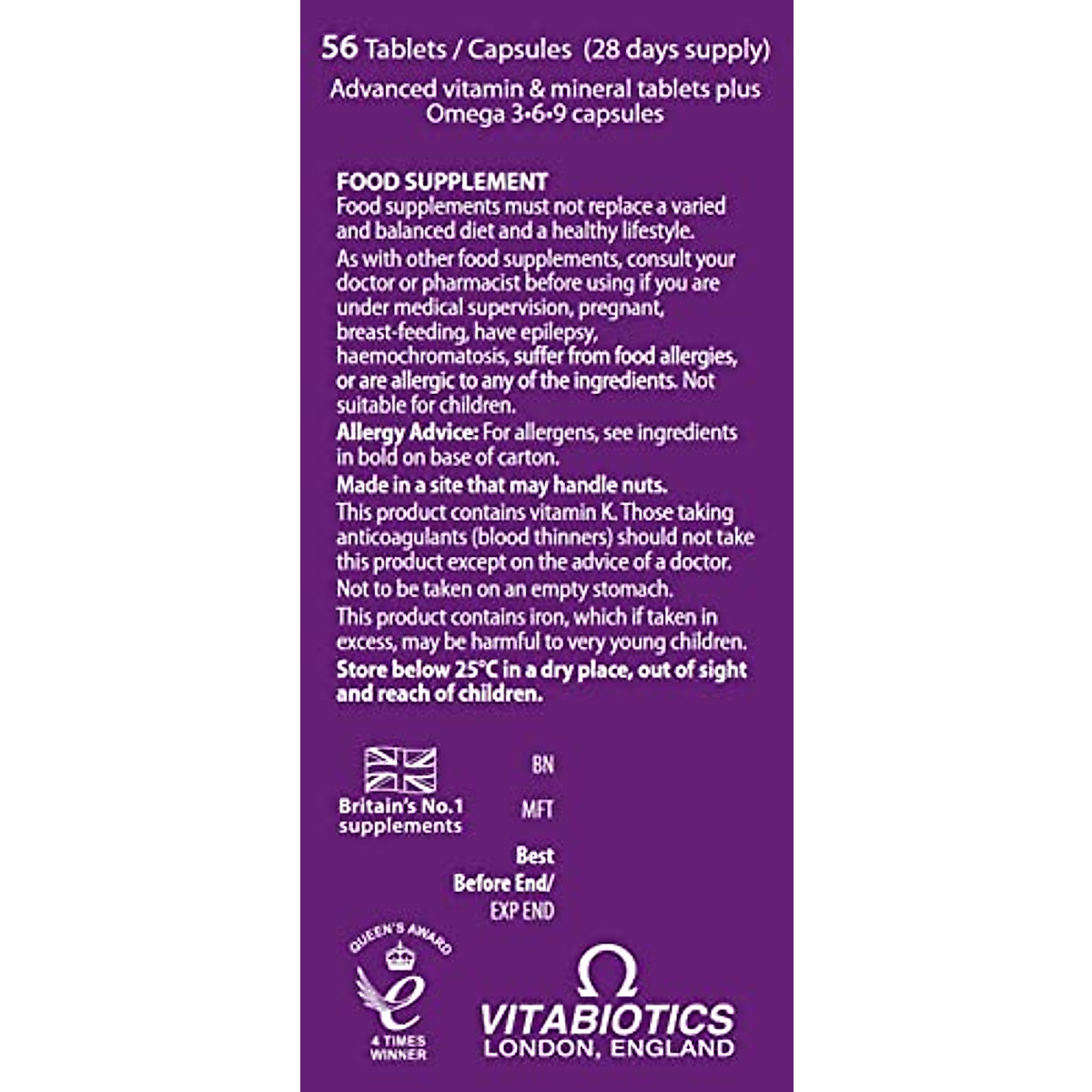 Vitabiotics Wellwoman Plus Tablets 56 Capsules
