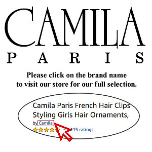 Camila Paris CP2332/2 French Hair Side Comb Handmade Onyx, Small Twist Hair Decorative, Strong Hold Clips for Women Bun Chignon Up-Do Styling Girls Hair Accessories, Made in France