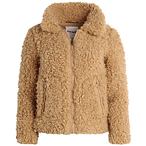 Steve Madden Girls' Jacket – Zip Up Sherpa Fleece Sweatshirt Jacket – Casual Teddy Coat for Girls (4-16), Size 7-8, Taupe
