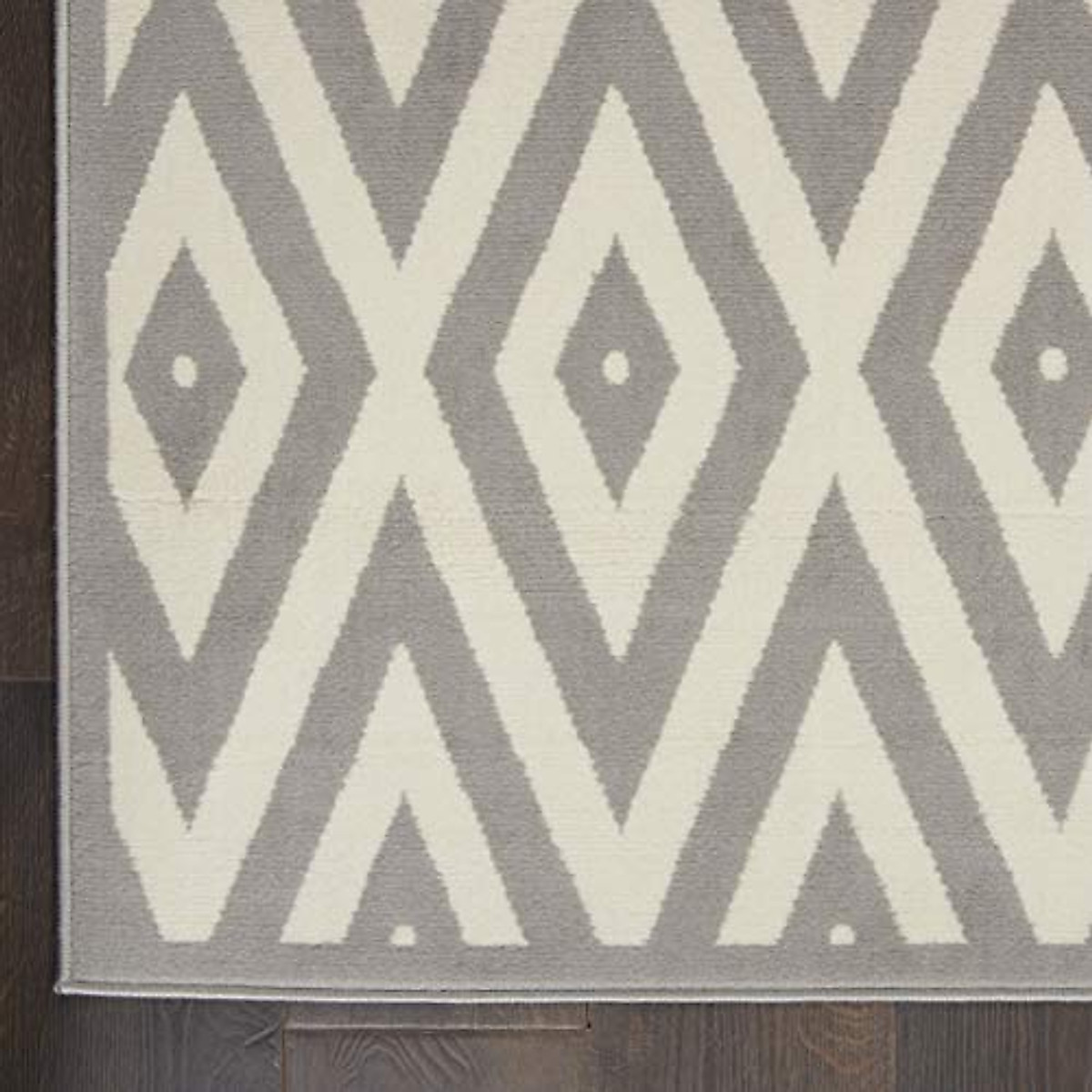 Nourison Grafix Mid-century White/Grey 5'3" x 7'3" Area -Rug, Easy -Cleaning, Non Shedding, Bed Room, Living Room, Dining Room, Kitchen (5x7)