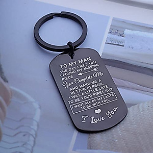 To My Man Keychain for Him Love My Man Gifts Valentine's Day Birthday for Husband Boyfriend