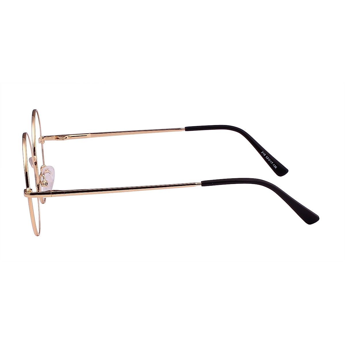 Agstum Retro Round Metal Non-Prescription Eyeglasses Frame with Spring HInge Clear Lens (Gold, (Medium size) 46)