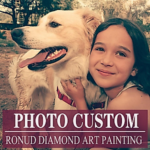 Custom Diamond Art Painting Kits for Adults with Your Photos,Full Drill Round, Customized Diamond Art Private Gifts, Custom Personalized Picture for Home Wall Decor 11.8x11.8 inches