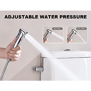 YUNZHIZHAO Powerful Handheld Bidet Sprayer for Toilet/Bathroom, Multi-Purpose Spray with Complete Premium Accessories