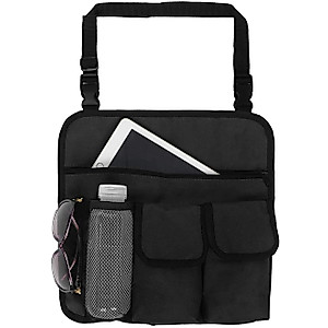 Outdoor Beach Chair Armrest Bag, Fishing Beach Chair Hanging Storage Bag Tote Bag Organizer Hanging Storage Bag Pouch Snack Bag for Camping (Black)