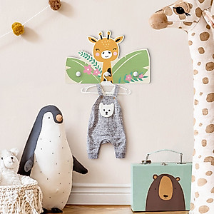 Bilderwelten Children's coat rack - Baby Giraffe In The Jungle, Dimension HxW: 9.84x15.74 in.