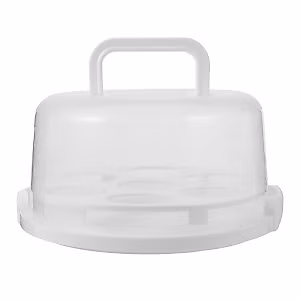 Portable Cake Keeper Cake Containers Carriers with Handle Cake Packaging Case Fresh Keeping Container with Lid Cake Cake Container Dome Cake Storage Box (White)