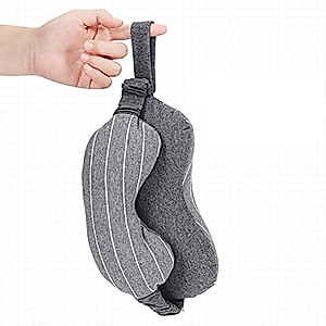 FINPAN Travel Neck Pillow with Eye Mask Portable Head Neck Cushion Airplane Flight Sleep Rest Airplane Office Napping Sleeping Pillows Travel Neck Pillow (Color : Grey)