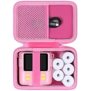 Aenllosi Kids Camera Case for Anchioo/for ESOXOFFORE Instant Print Camera Toys,Kids Selfie Digital Camera Photo Paper & Color Pen Holder (Pink,Case Only)