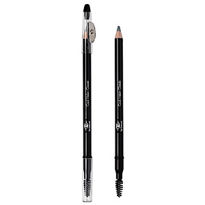 Eye Embrace Cool Helen Classic: Light Gray Wooden Eyebrow Pencil – Waterproof, Double-Ended Pencil with Sharpener & Spoolie Brush, Cruelty-Free