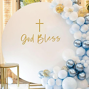 ZAIBIANHAO God Bless Baptism Wall Decal for Balloon Arch - God Bless Party Decal, Baptism First Communion Party Decorations Wall Decal (God Bless Decal)