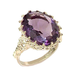 LetsBuyGold 925 Sterling Silver Natural Amethyst Womens Promise Ring - Size 6.5