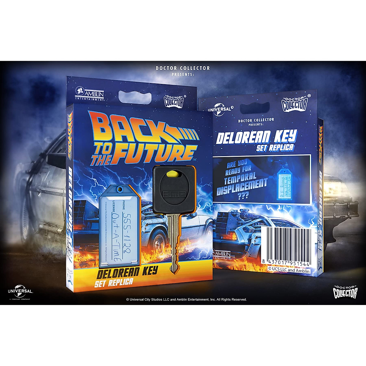 Doctor Collector Collectable Back to The Future Delorean Key Set Replica, Multicoloured