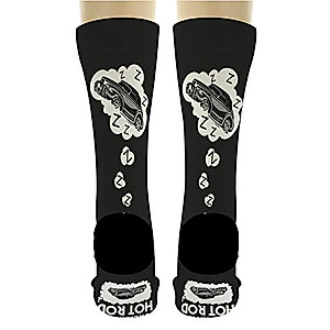 ThisWear Hot Rod Lover Gifts I Don't Snore I Dream I'm a Hot Rod Novelty Gifts 1-Pair Novelty Crew Socks