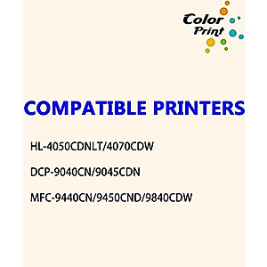 4-Pack ColorPrint Compatible TN115 Toner Cartridge Replacement for Brother TN-115 TN115BK TN115C TN115M TN115Y Used for DCP 9040CN HL 4040CDN 4040CN 4070CDW MFC 9440CN 9450CDN Printer (BK, C, M, Y)