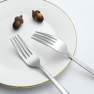 Gymdin 24 Pieces Dinner Forks, Forks Silverware(8 inches), Silverware Forks, Food Grade Stainless Steel Flatware Forks, Mirror Polished & Dishwasher Safe, Using for Home, Restaurant or Kitchen