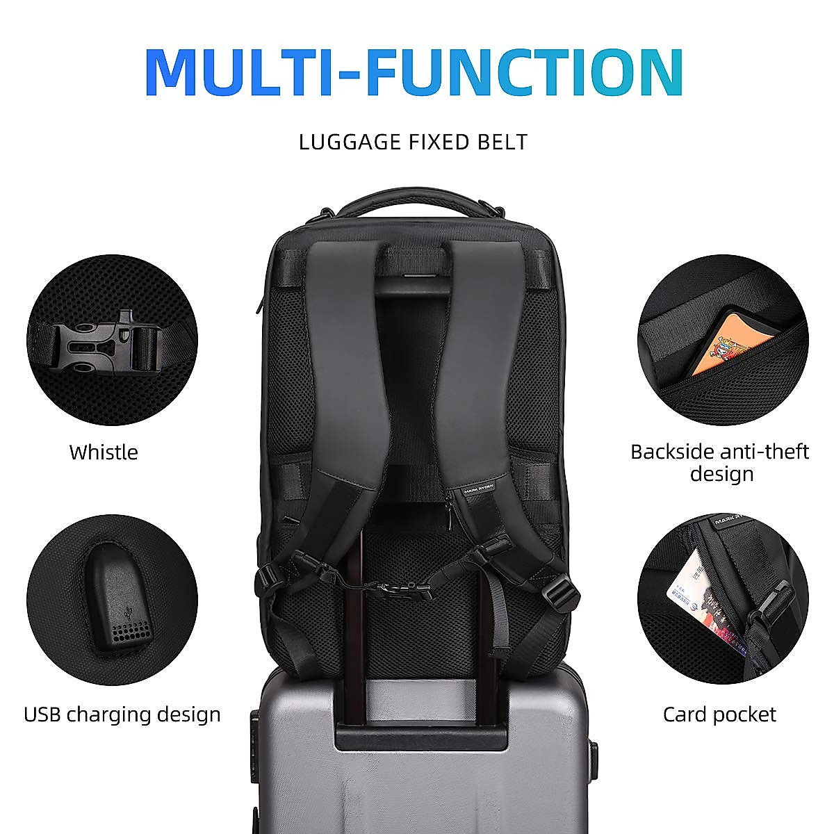 Waterproof backpack for Travel Flight Fits 17.3Inch Laptop&Men’s Crossbody Pack Fanny Pack Compact EDC Sling Bag Large Waist Bag Pack