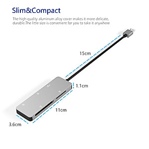 USB3.0 XD Card Reader, USB 3.0 (5Gps) High Speed TF/SD/MS/M2/XD/CF Memory Card Solt Combo Adapter, 6 in 1 Aluminum Card Reader,Compatible with Windows XP/Vista / 7/8 / 8.1/10, Mac OS, Linux