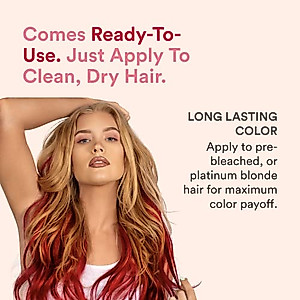 INH Semi Permanent Hair Color Ruby Red, Color Depositing Conditioner, Temporary Hair Dye, Tint Conditioning Hair Mask, Safe, Red Hair Dye - 6oz