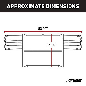 ARIES 5058 1-1/2-Inch Black Steel Grille Guard, No-Drill, Select Dodge, Ram 1500